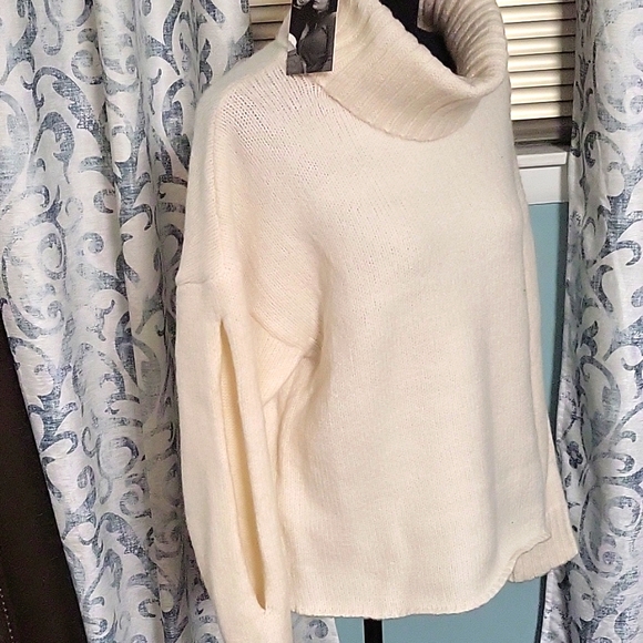 Kendall & Kylie | Sweaters | Kendall Kylie Cream Cowl Neck Sweater With ...